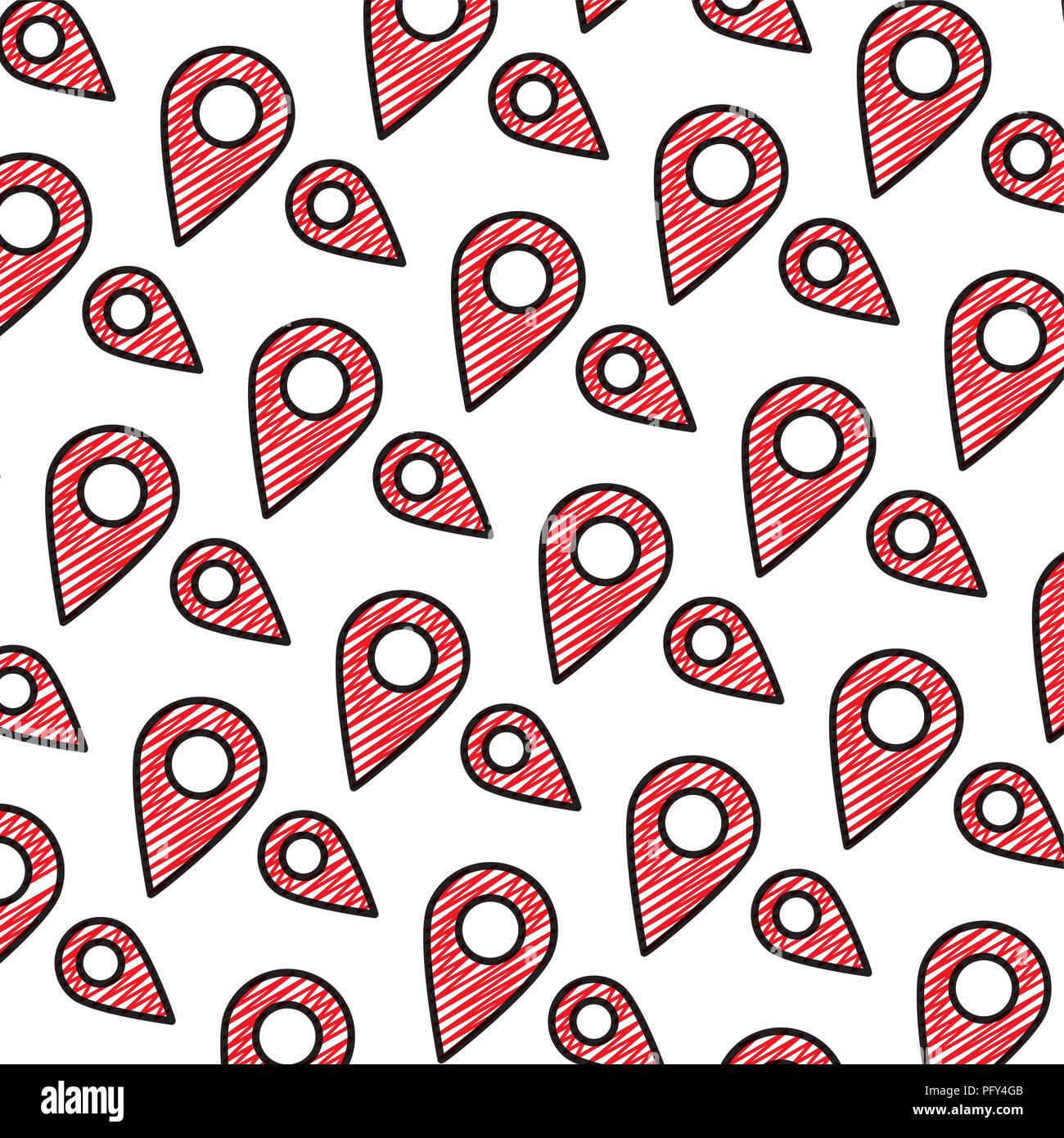 doodle location symbol map direction background Stock Vector Image ...