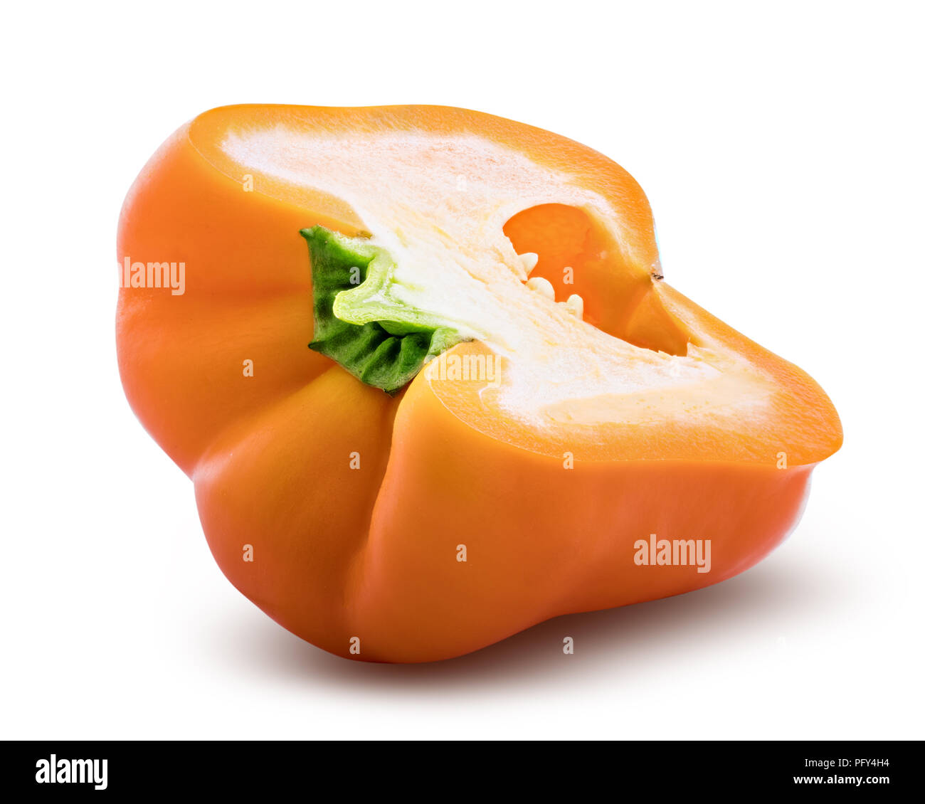 Orange sweet pepper isolated on white background Stock Photo - Alamy