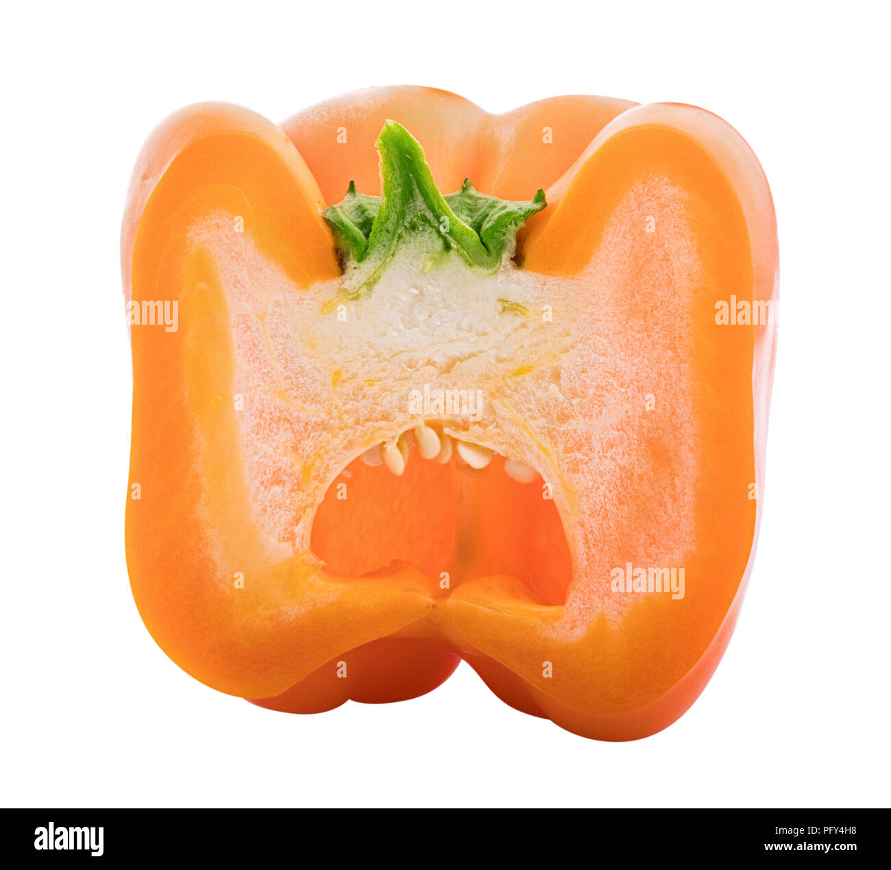 Orange sweet pepper isolated on white background Stock Photo - Alamy