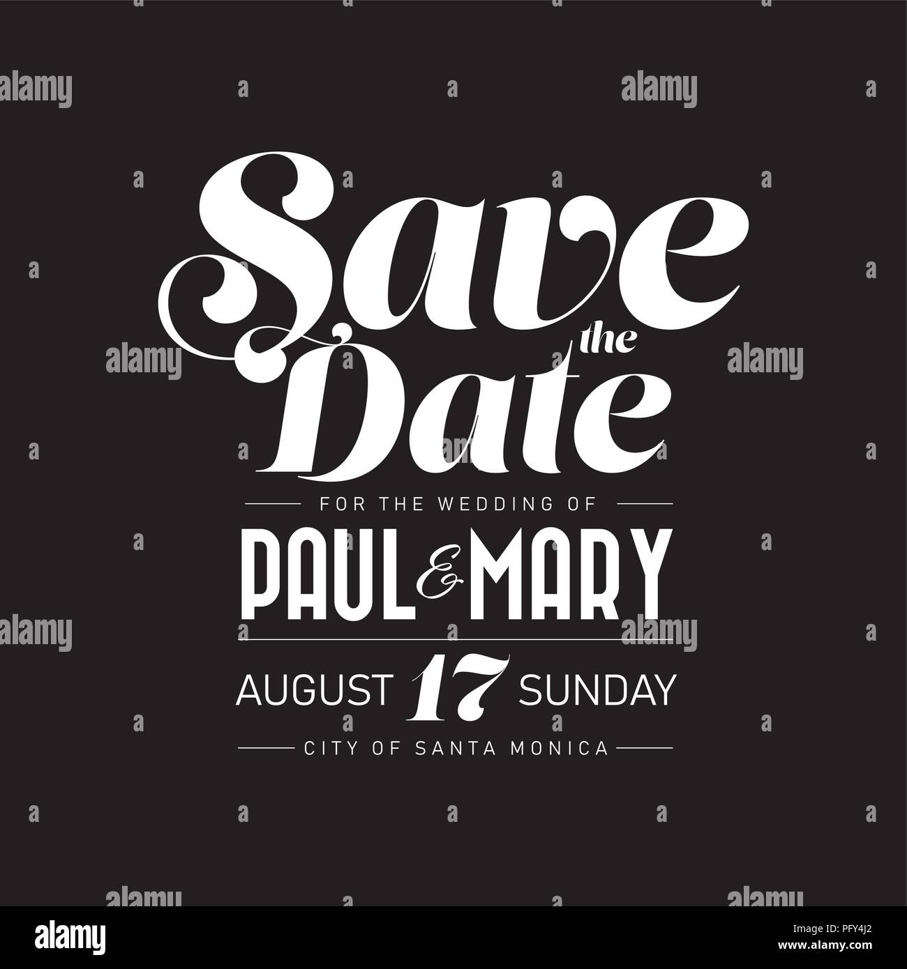 Save the date lettering phrase Stock Vector Images - Alamy
