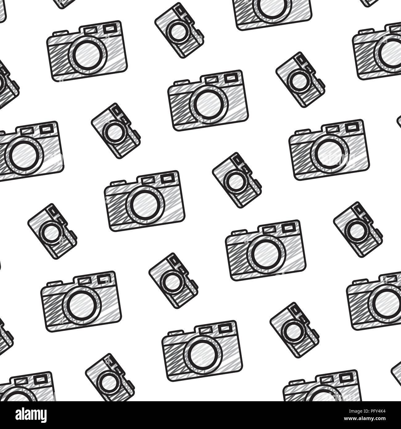 doodle digital camera electronic object background Stock Vector Image ...