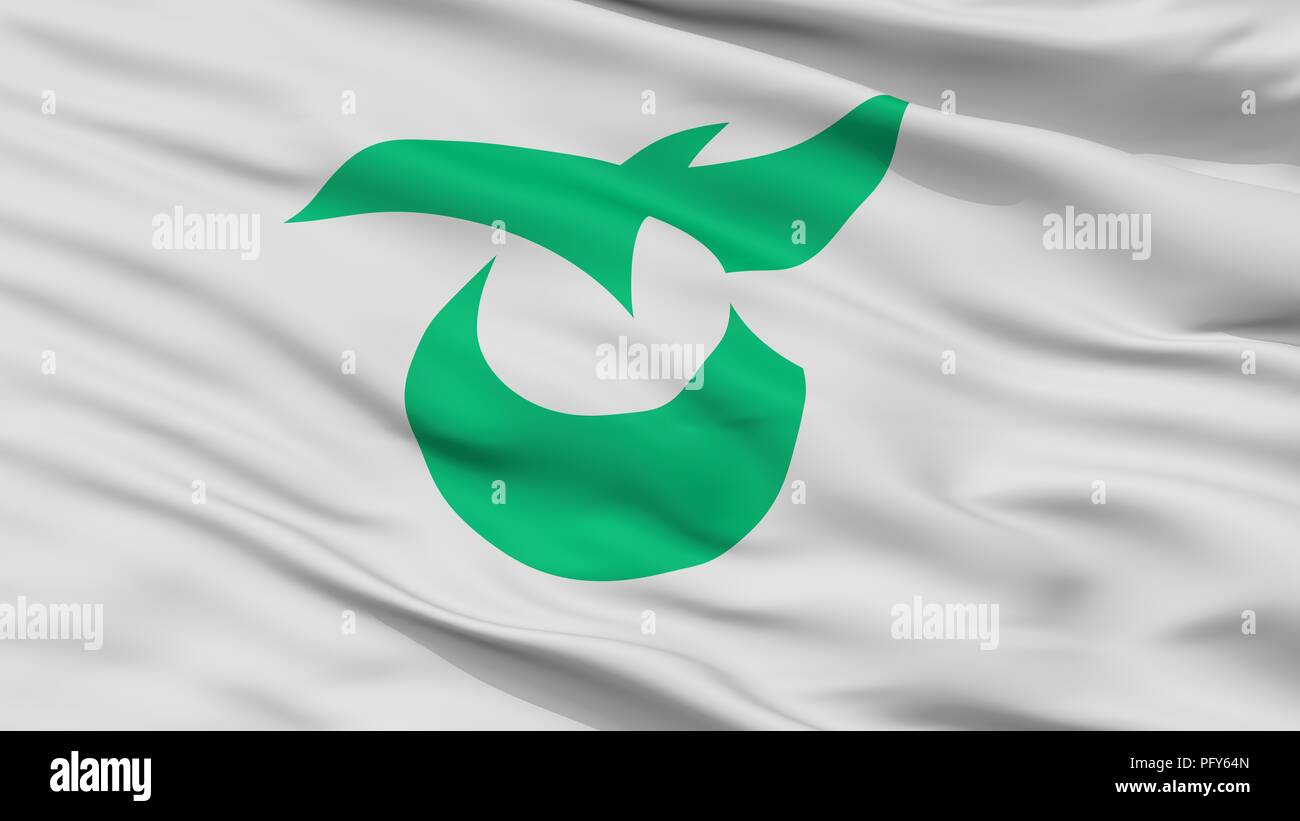 Saku City Flag, Japan, Nagano Prefecture, Closeup View Stock Photo - Alamy