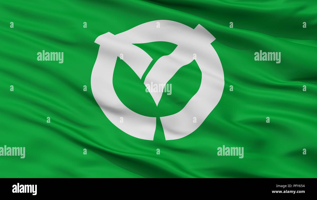 Sanda City Flag, Japan, Hyogo Prefecture, Closeup View Stock Photo - Alamy