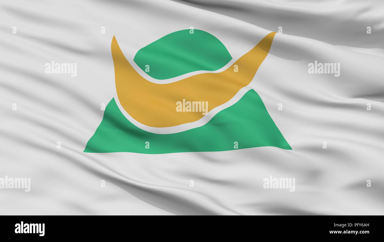 Shinshiro City Flag, Japan, Aichi Prefecture, Closeup View Stock Photo ...