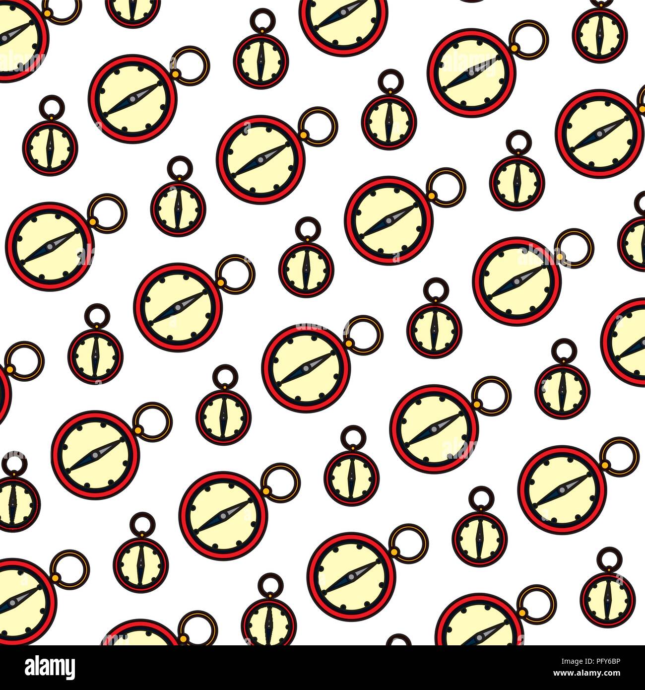 color compass adventure object direction background Stock Vector Image ...