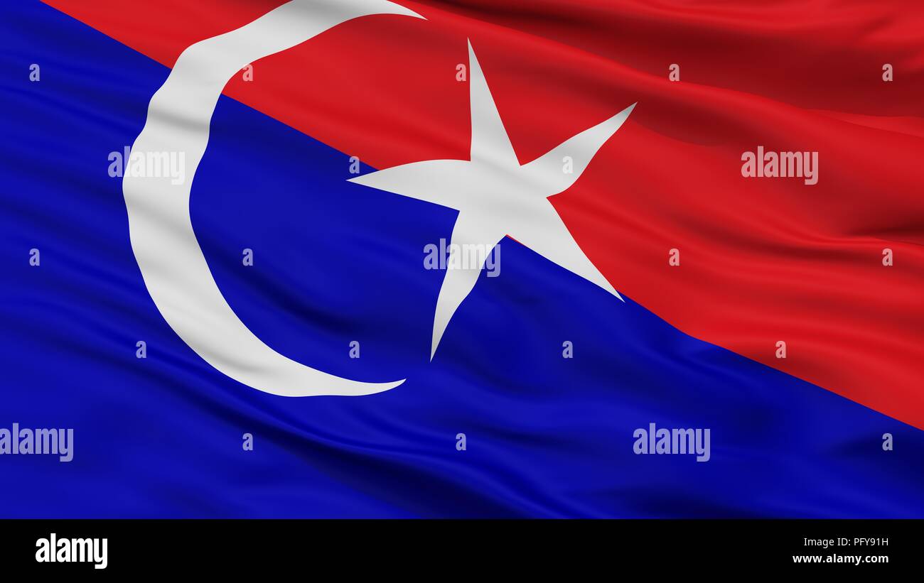 Johor Bahru City Flag, Malaysia, Closeup View Stock Photo - Alamy