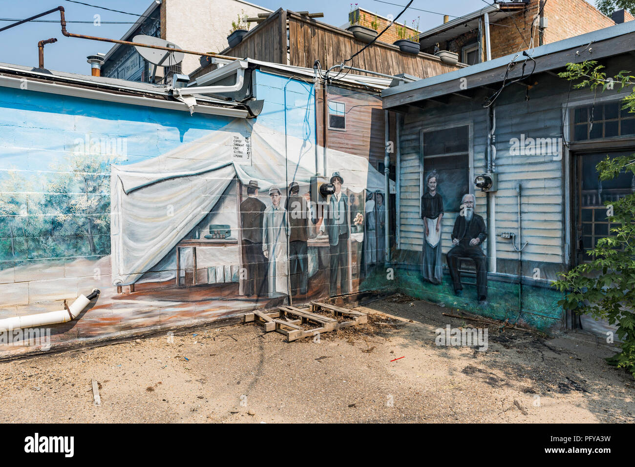 Historic Lacombe 1890 - 1910, Back alley heritage murals by artist Tim ...