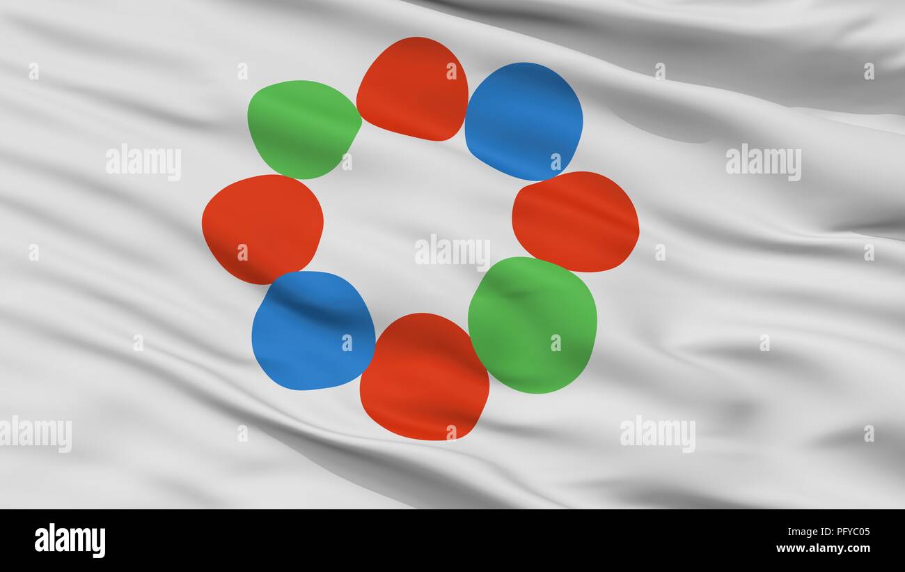 Nanto City Flag, Japan, Toyama Prefecture, Closeup View Stock Photo - Alamy