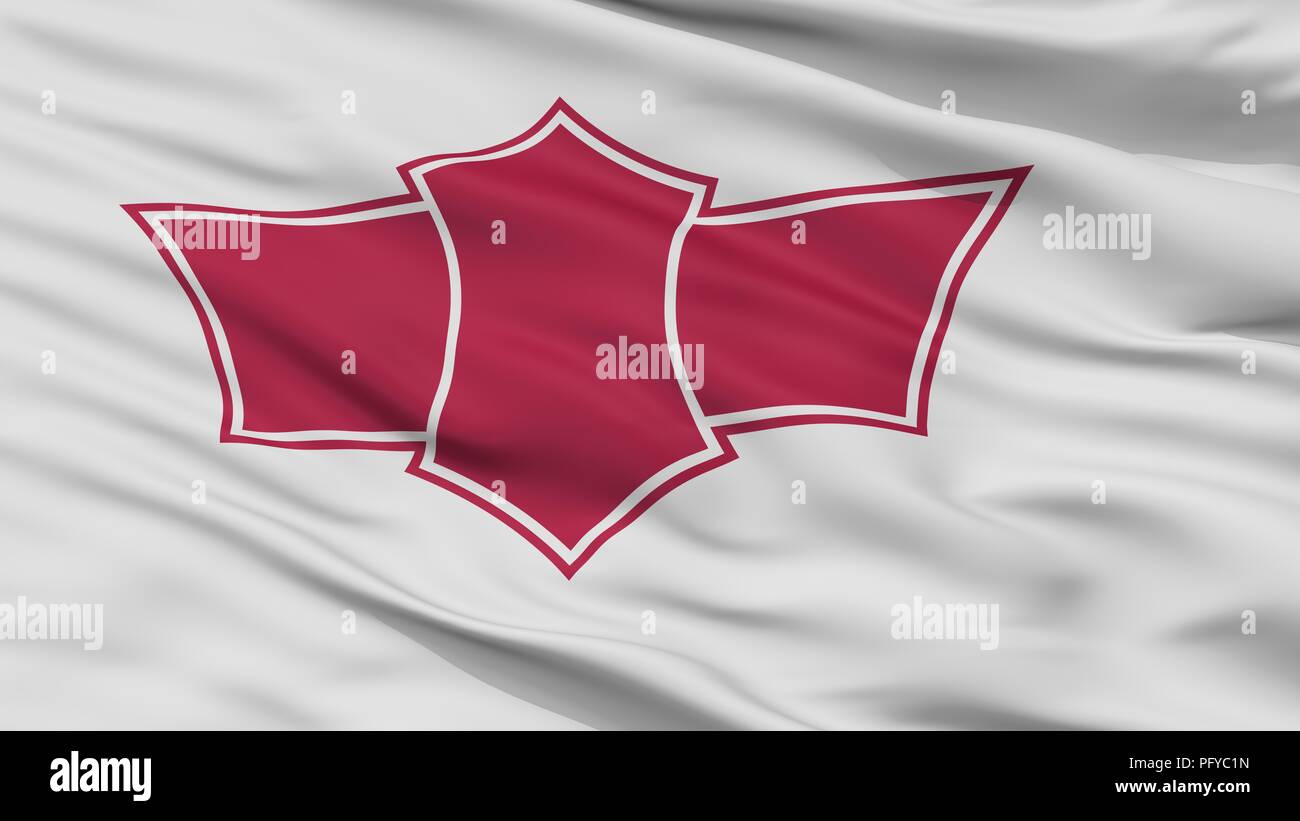 Obama City Flag, Japan, Fukui Prefecture, Closeup View Stock Photo - Alamy