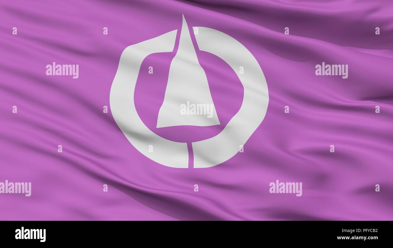Oyama City Flag, Japan, Tochigi Prefecture, Closeup View Stock Photo ...