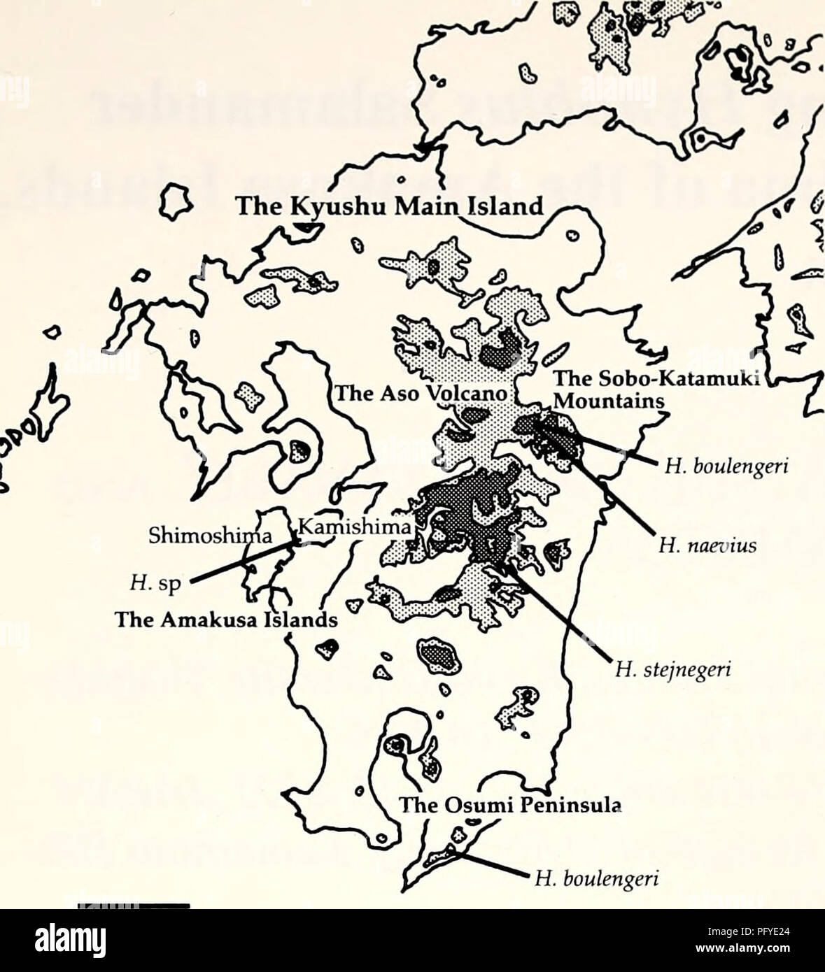 A map of the Amakusa Islands and the Kyushu Main Island, Japan, showing ...