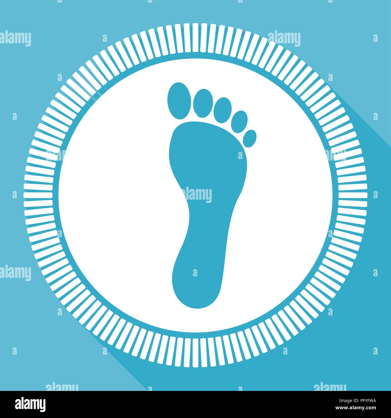 Foot flat vector icon, square blue web button Stock Vector Image & Art ...