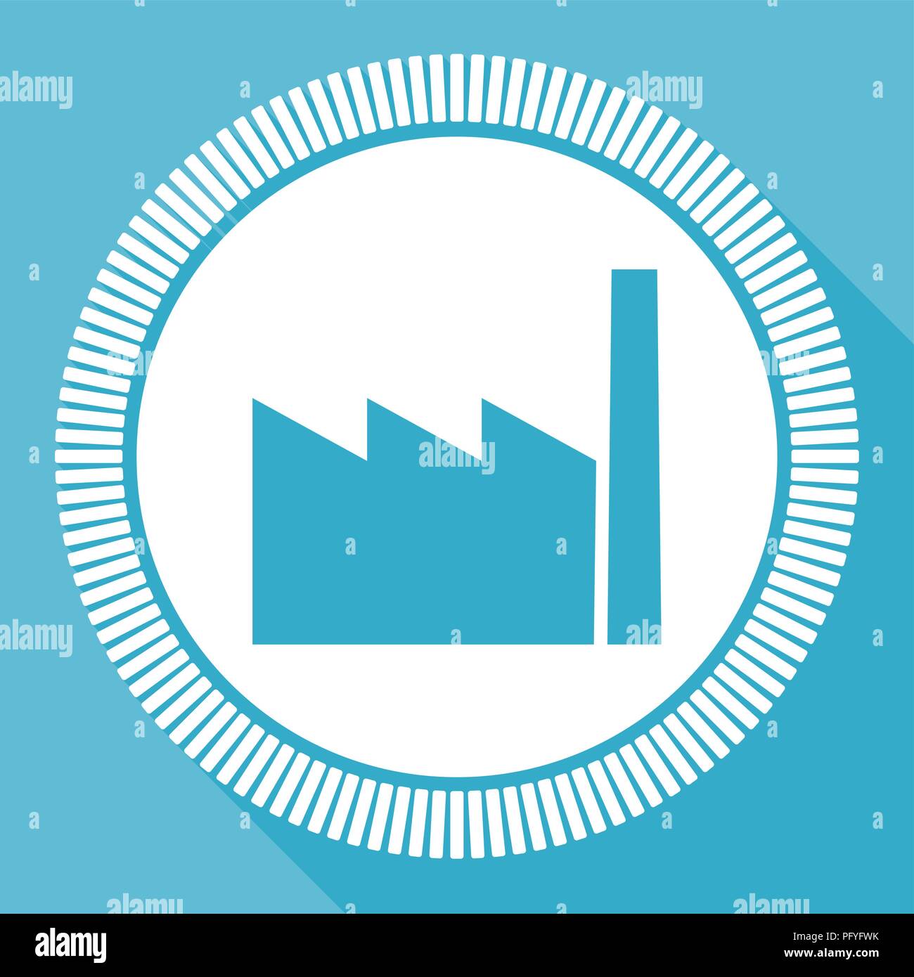 Factory flat vector icon, industry square blue web button Stock Vector ...