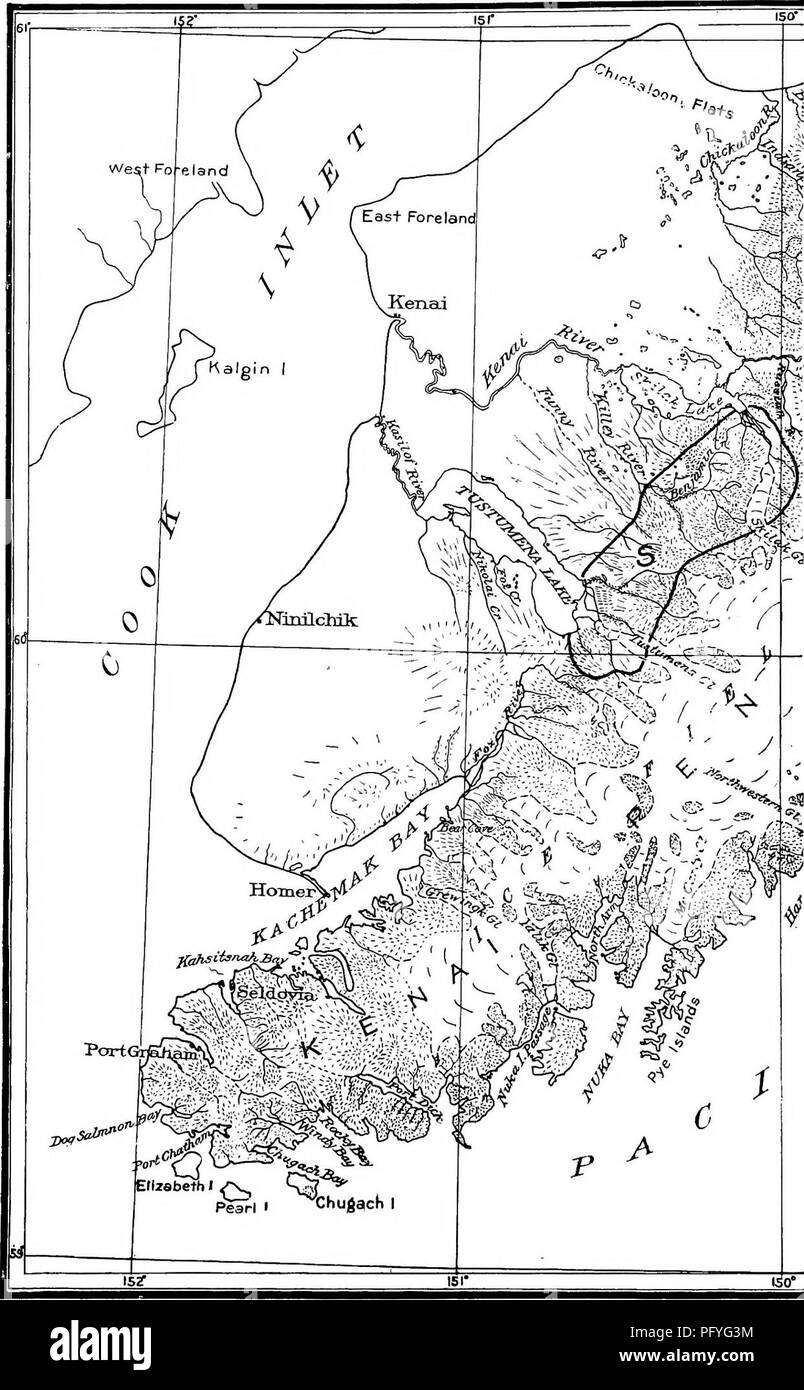 This map from National Geographic highlights the Kenai Peninsula in ...