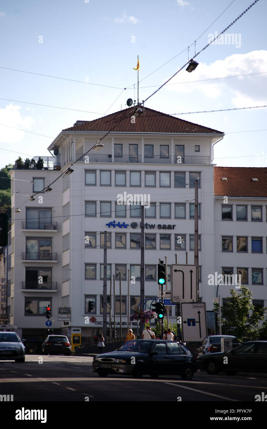 Saarbruecken, Germany - July 29, 2018: The building of the HTW Saar ...