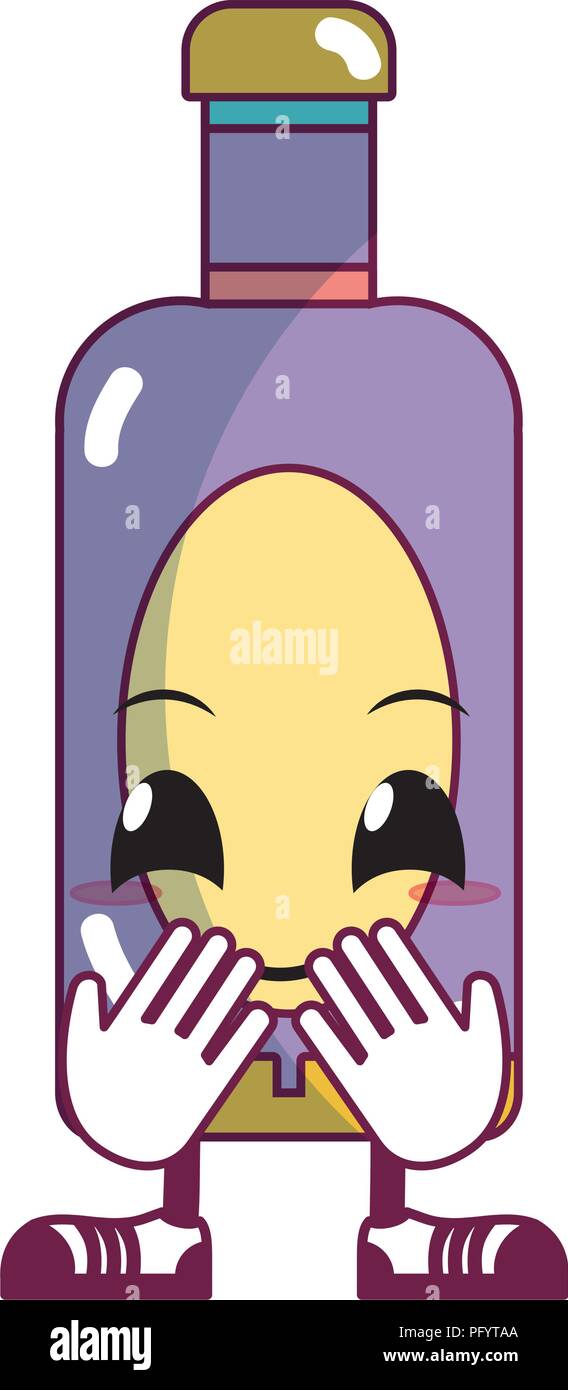 kawaii cute liquor bottle with arms and legs Stock Vector Image & Art ...