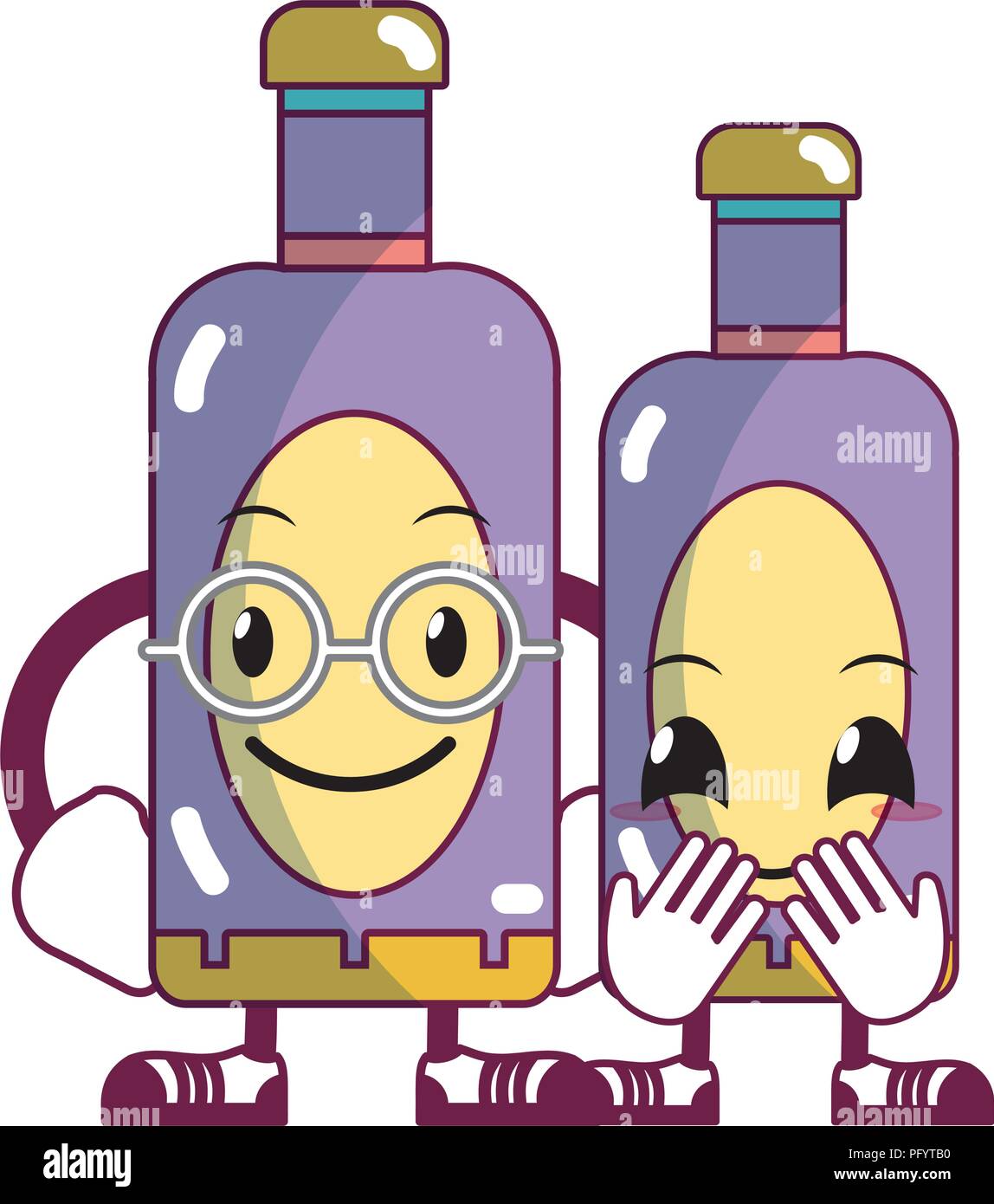 kawaii cute friends liquor bottle Stock Vector Image & Art - Alamy