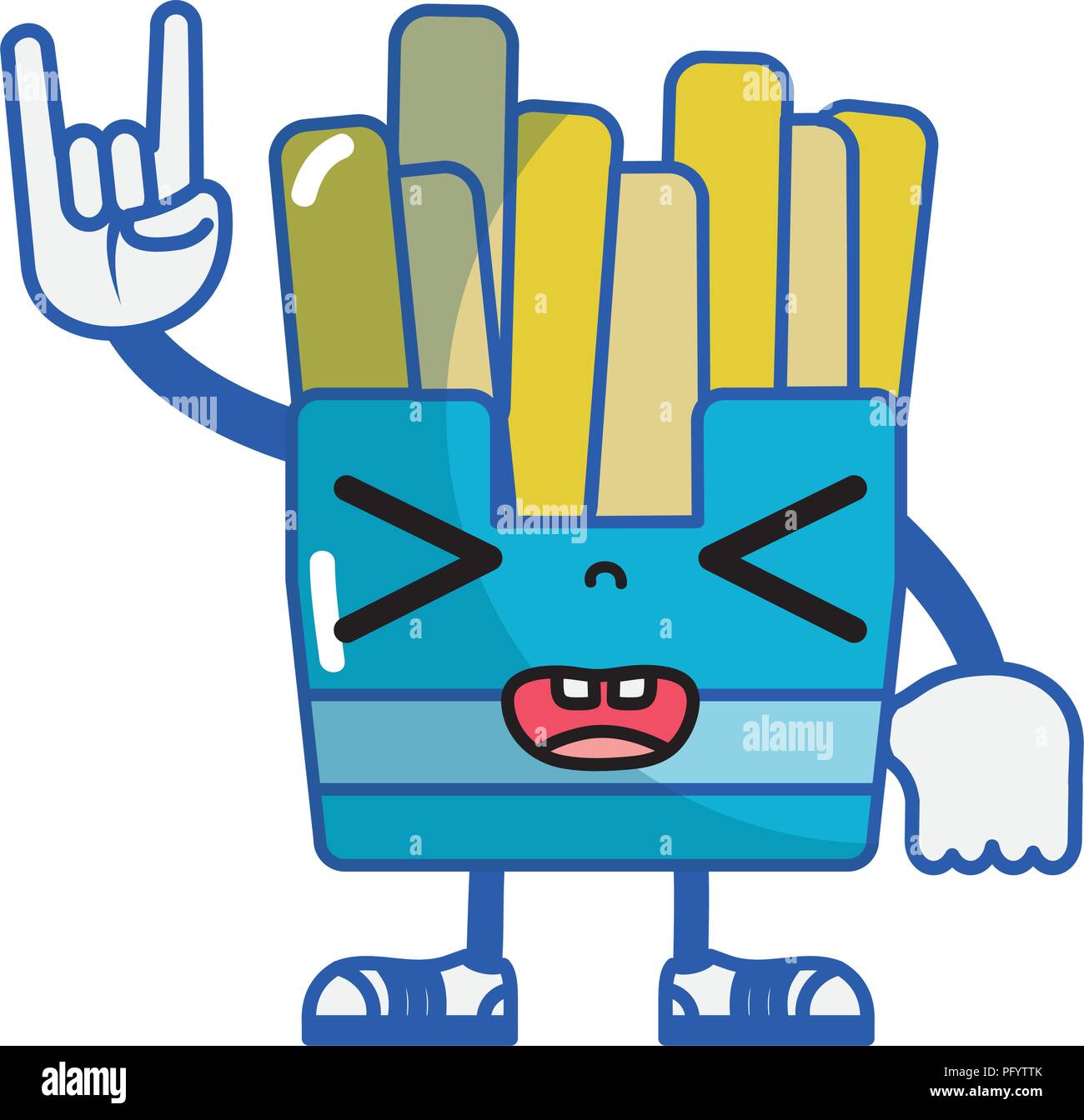 kawaii comical fries french with arms and legs Stock Vector Image & Art ...