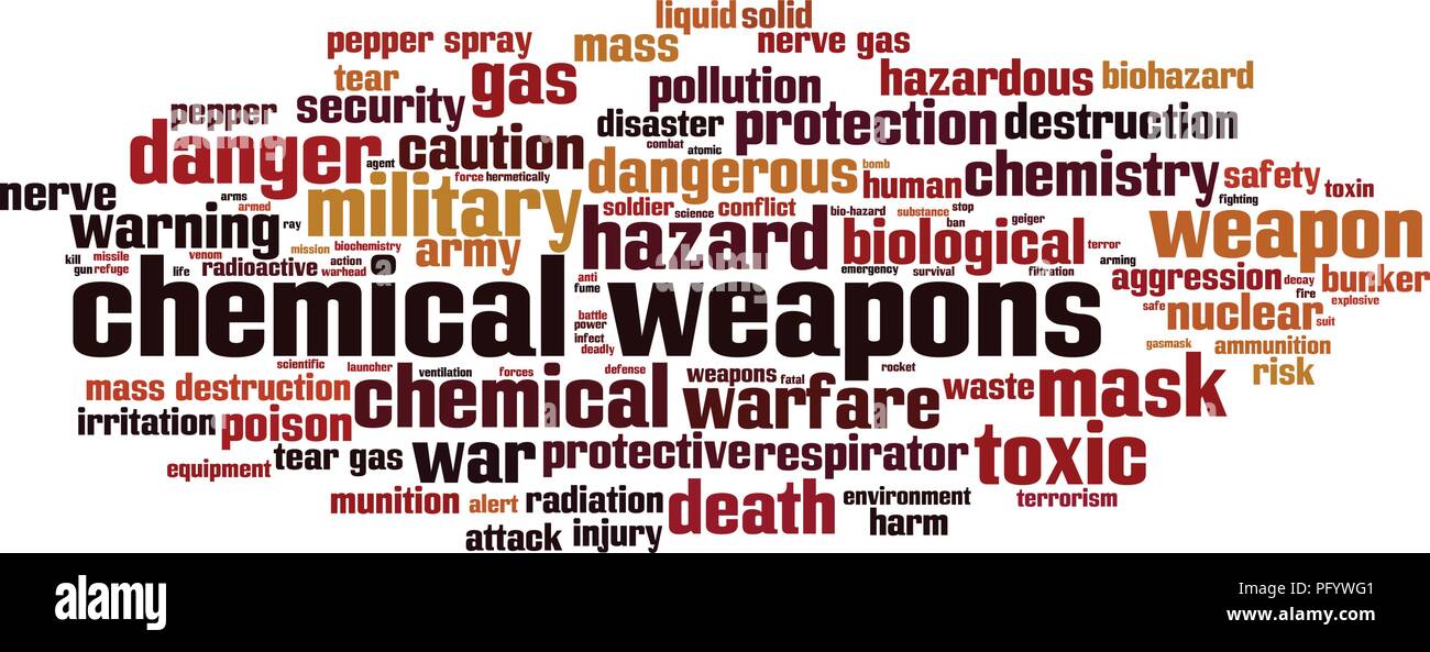 Chemical weapons word cloud concept. Vector illustration Stock Vector ...