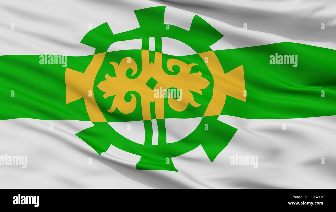 Argun City Flag, Russia, Chechnya, Closeup View Stock Photo - Alamy