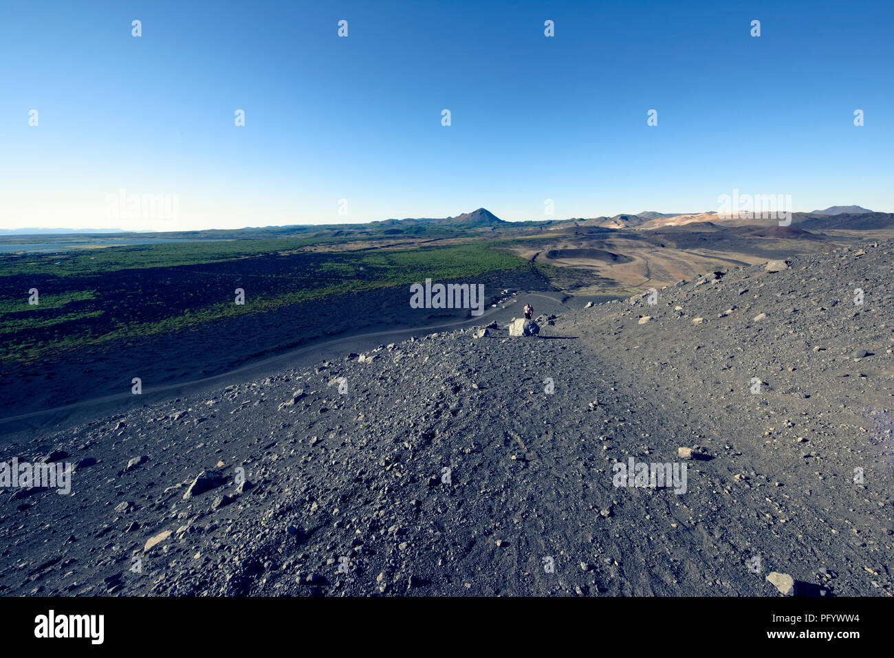 Hverfjall volcanic crater near lake Myvatn in Iceland, one of the ...