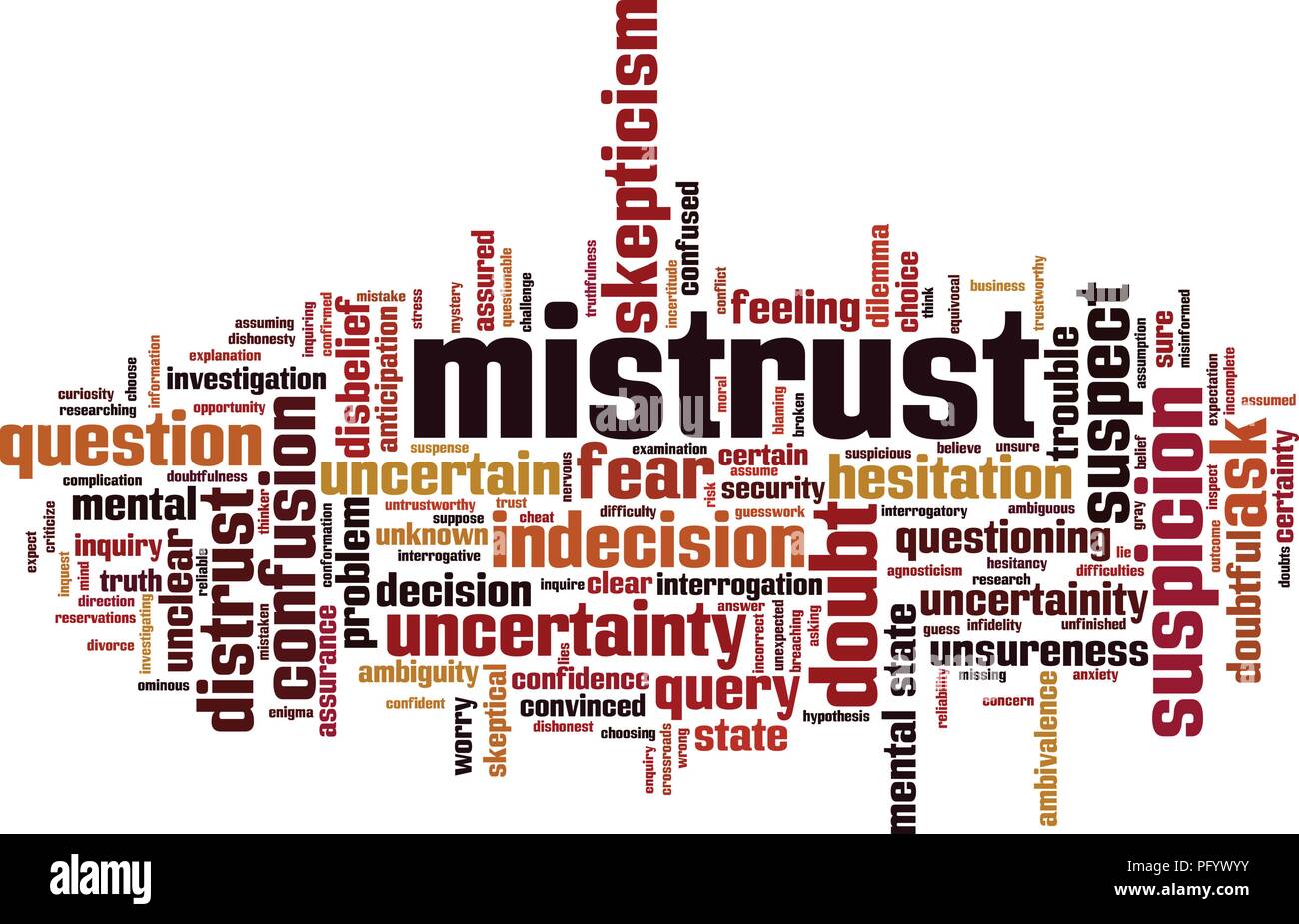 Mistrust word cloud concept. Vector illustration Stock Vector Image ...