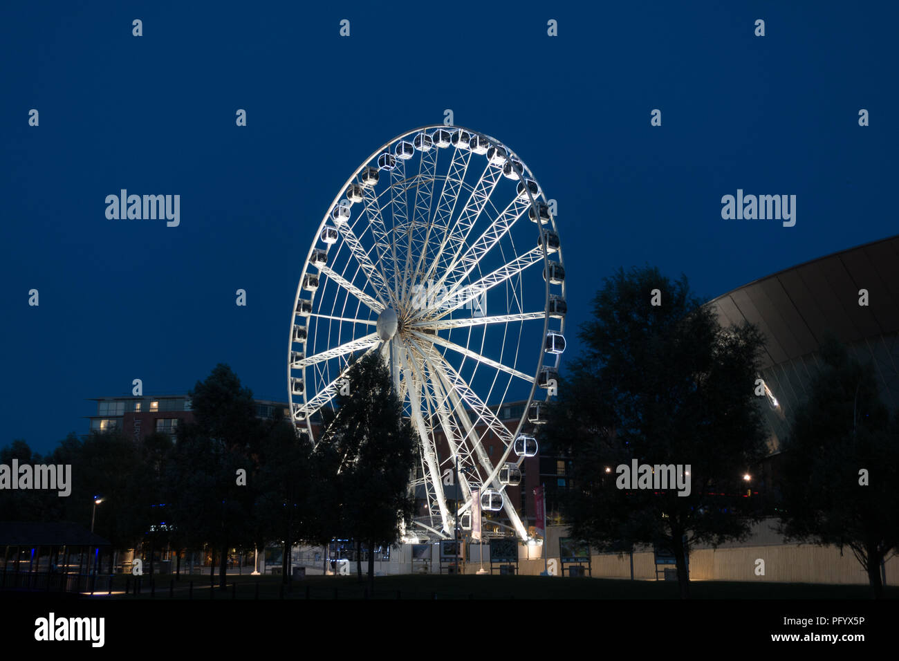 The Wheel of Liverpool at night. Keel Wharf. Liverpool. UK Stock Photo ...