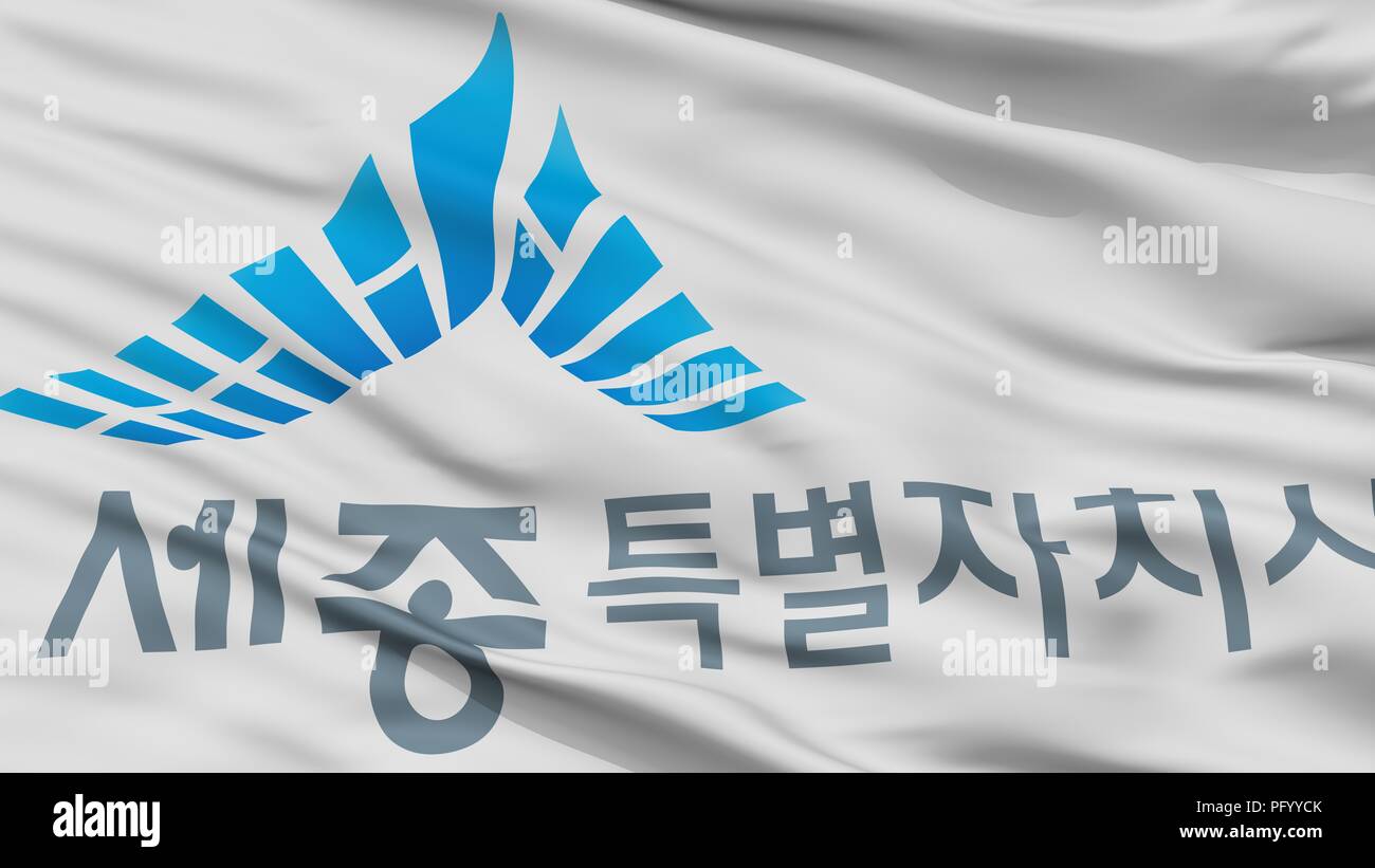 Sejong City Flag, South Korea, Closeup View Stock Photo - Alamy
