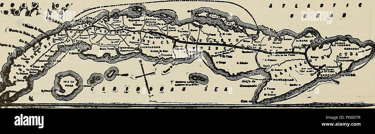 This image from The Cuba Review presents a map of the Cuba Railroad, a ...