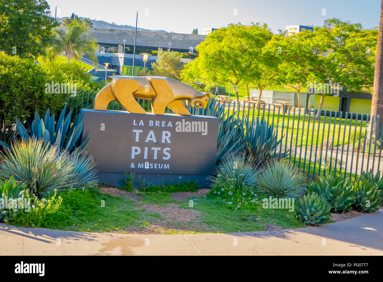 Los Angeles, California, USA, AUGUST, 20, 2018: Close up of sign at the ...