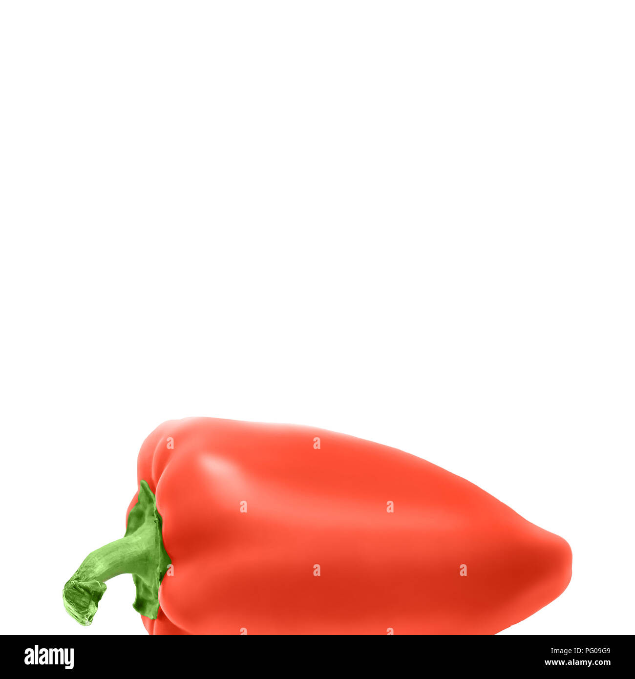 A sweet red pepper Close-up photo template Fresh red pepper on a white ...