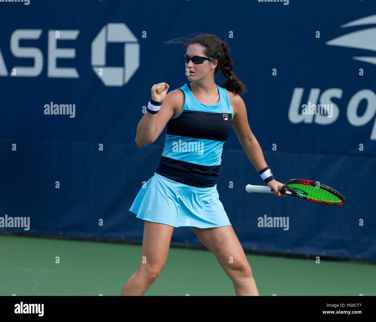 New York, United States. 21st Aug, 2018. Jamie Loeb of USA reacts ...