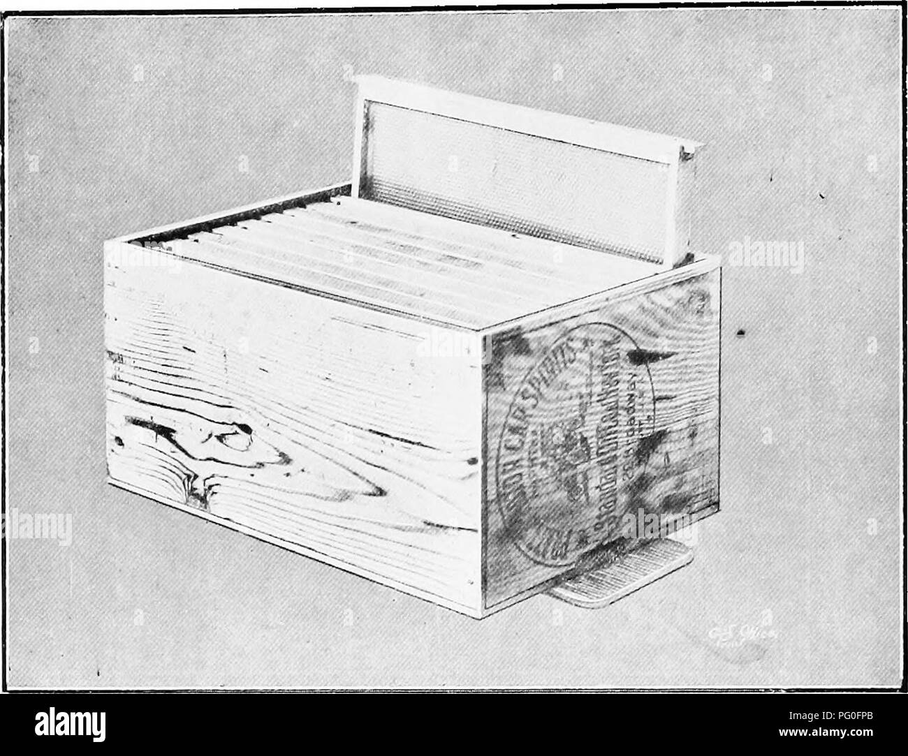 This illustration demonstrates the frames in an open beehive, a crucial ...