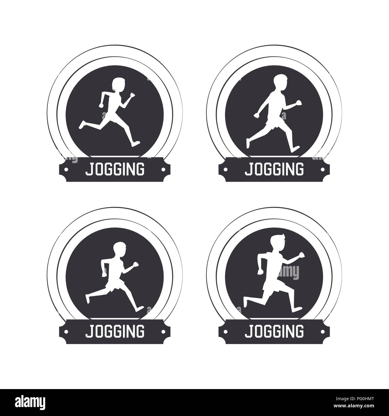 People jogging labels Stock Vector Image & Art - Alamy