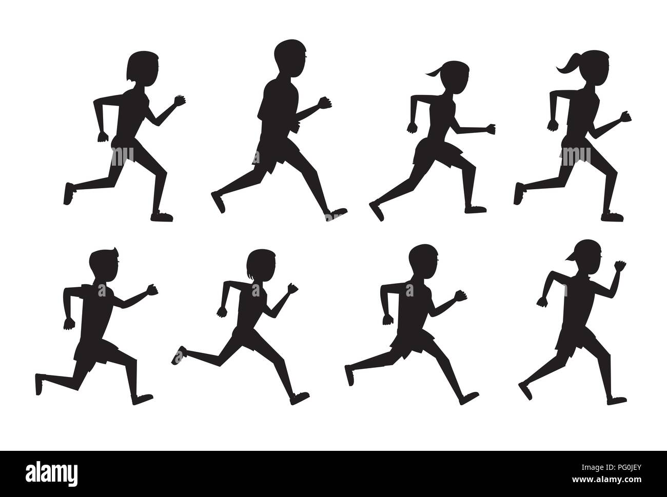 Set of people running icons Stock Vector Image & Art - Alamy