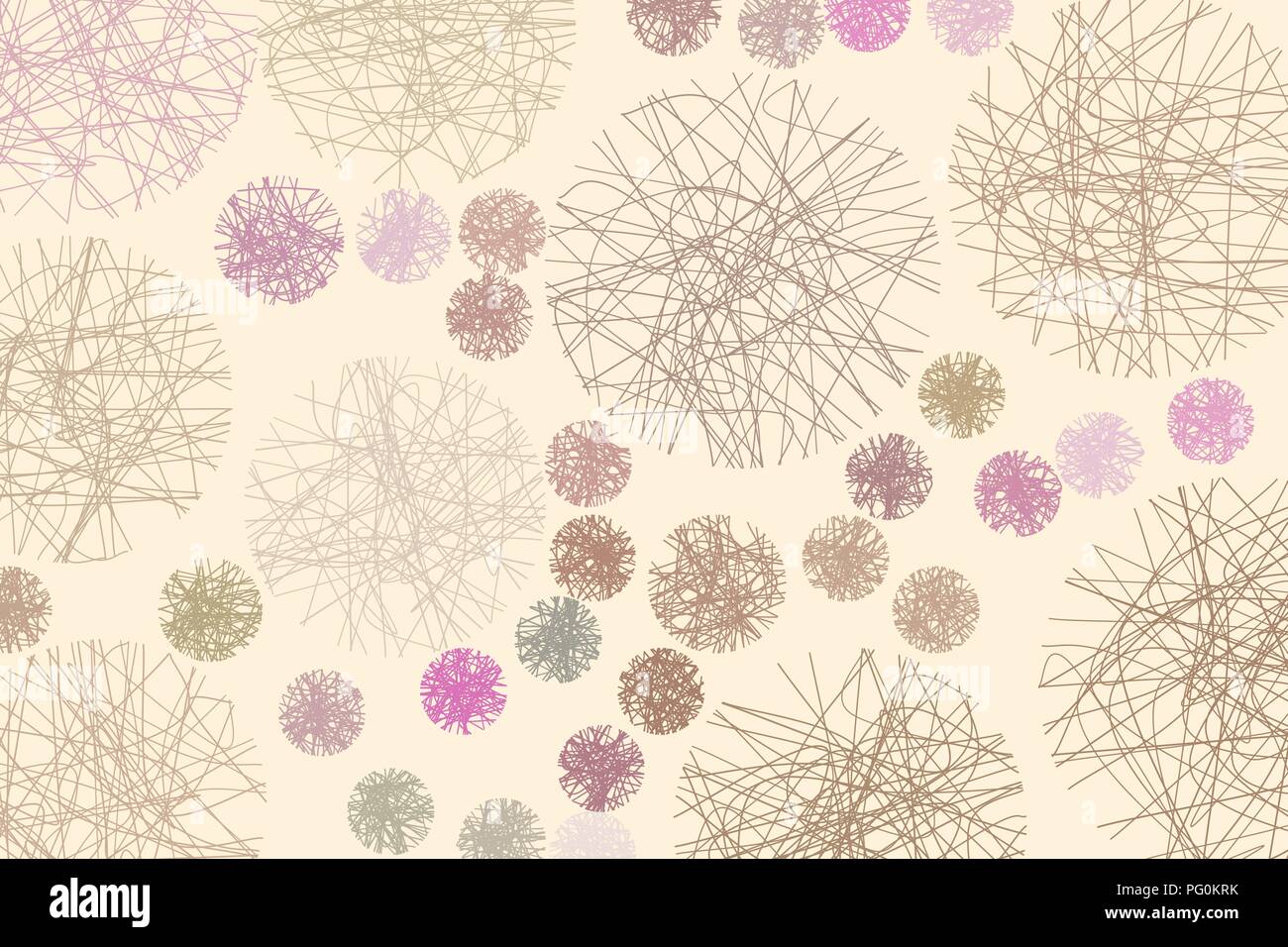 Geometric Conceptual Background Messy Random Line Circles Pattern For Design Vector