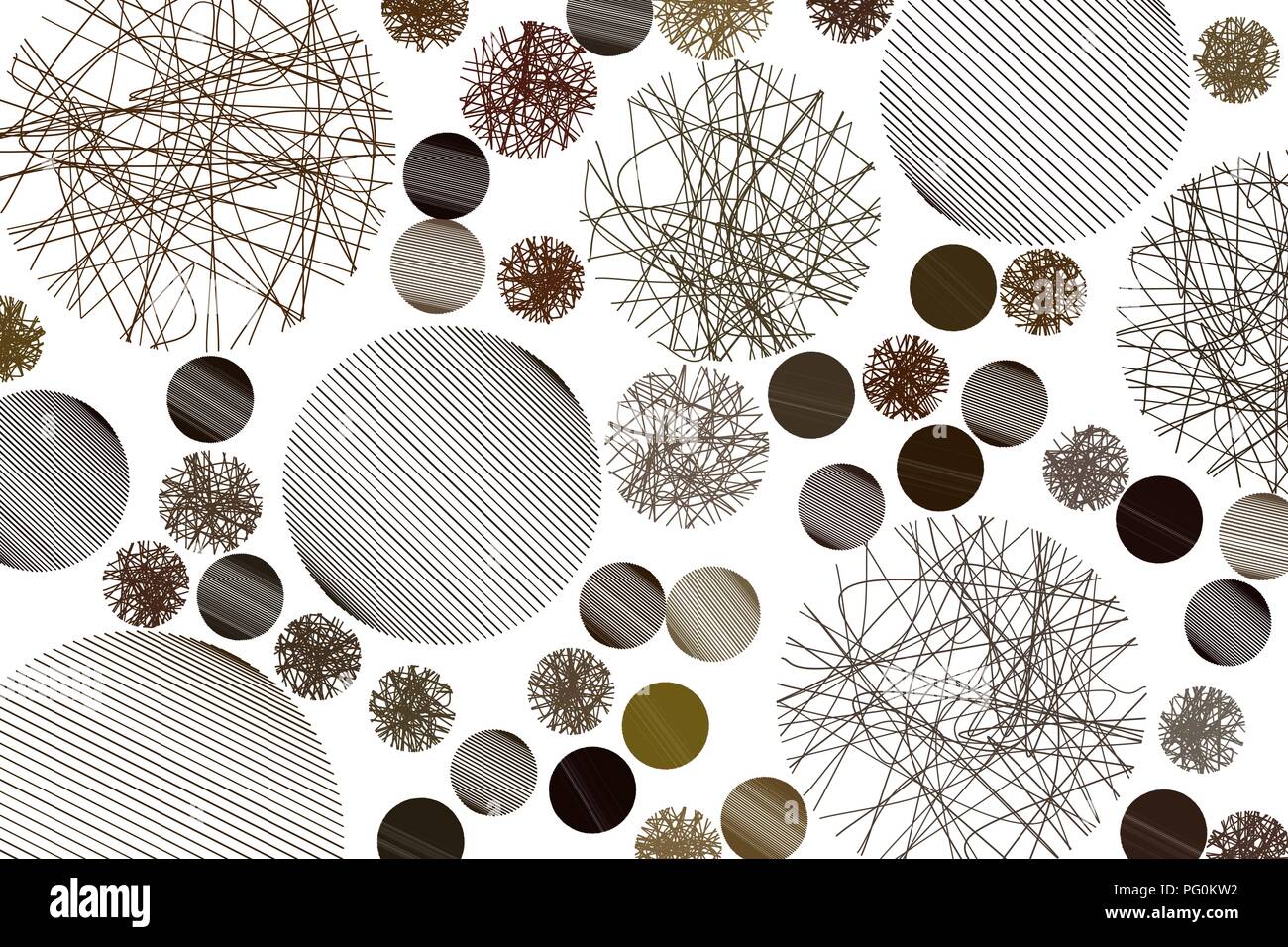 Artistic messy random line circles background pattern abstract. Vector ...