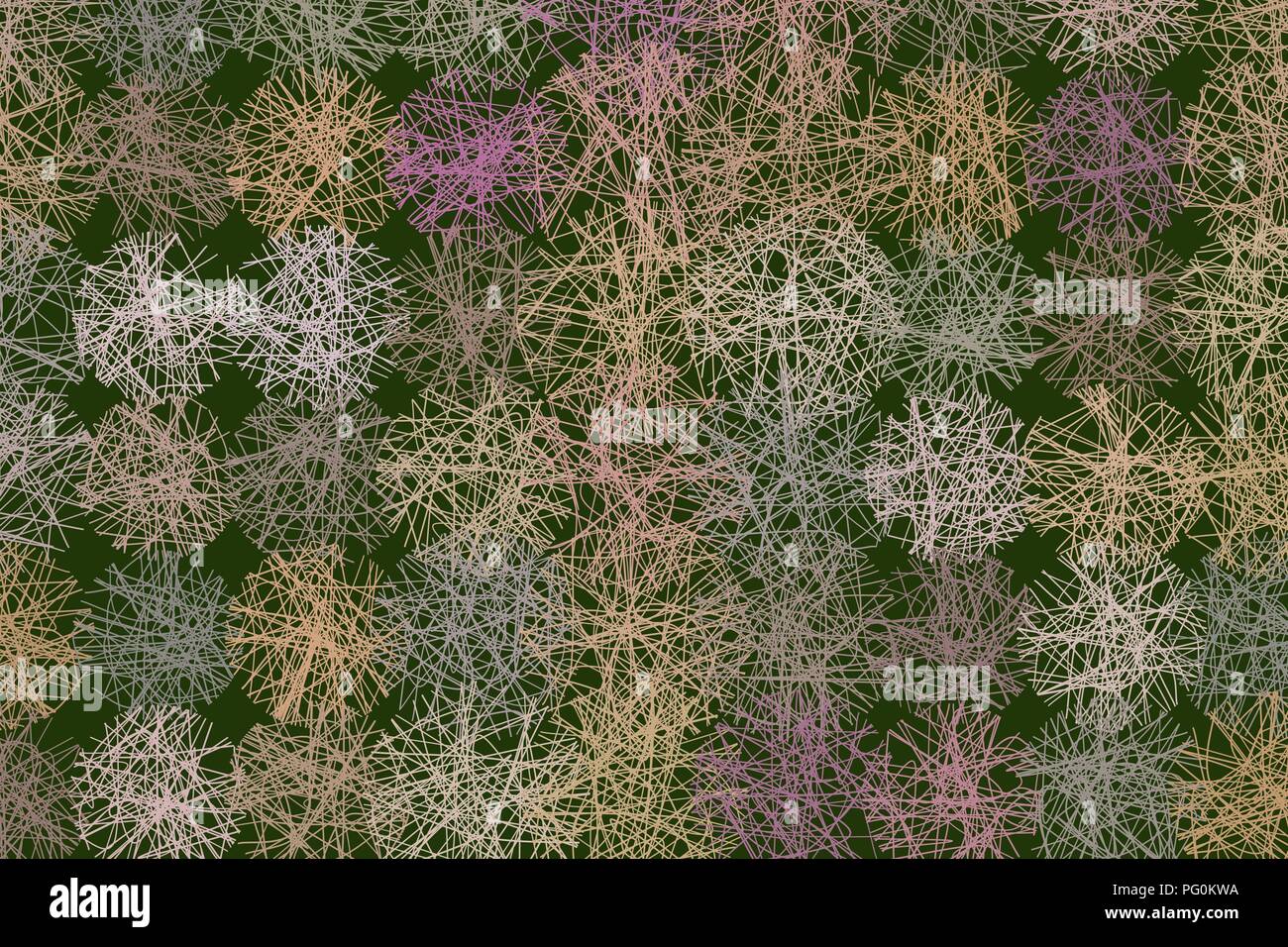 Abstract geometric background with shape of messy random line circles ...