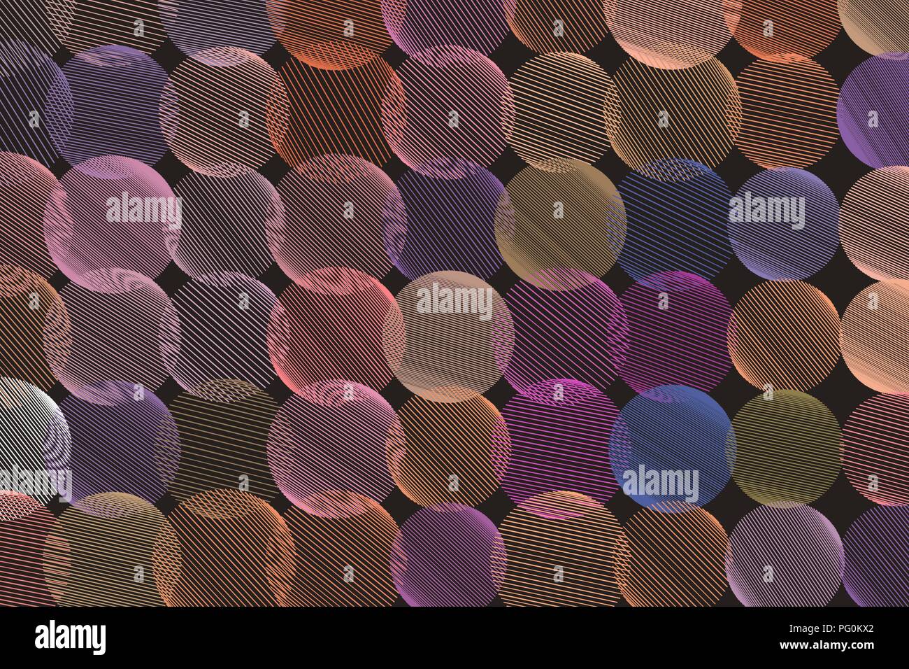 Shape of messy random line circles, abstract geometric background ...