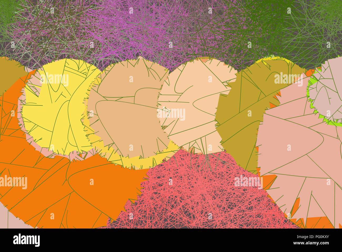 Abstract geometric background with shape of messy random line circles ...