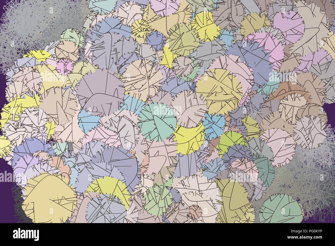 Abstract geometric background with shape of messy random line circles ...