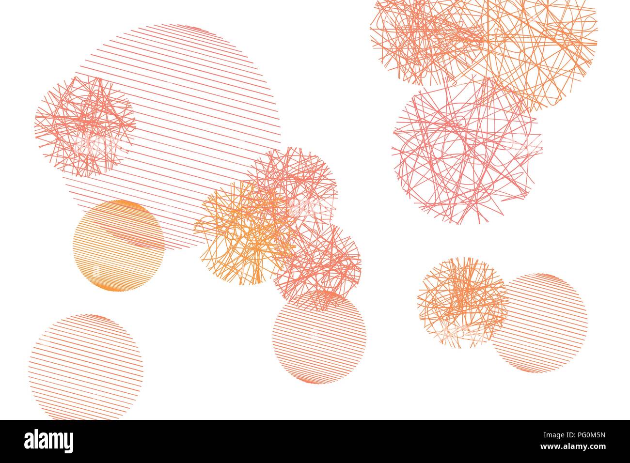 Abstract geometric background with shape of messy random line circles ...