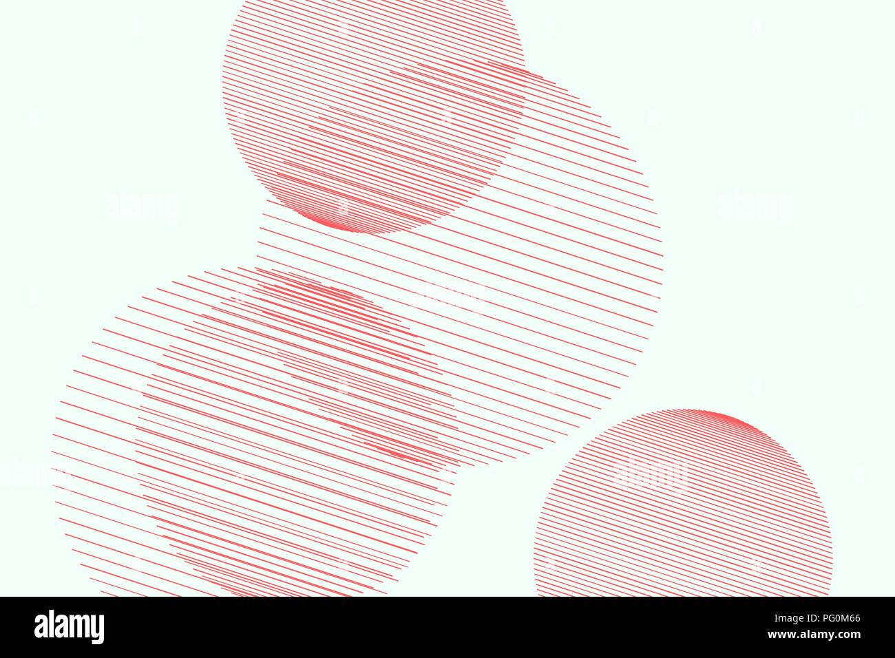 Abstract Geometric Background With Shape Of Messy Random Line Circles Pattern Vector