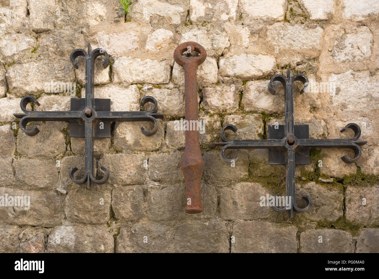 Large Wrought Iron Wall Crosses Pair Of Decorative Wrought Iron