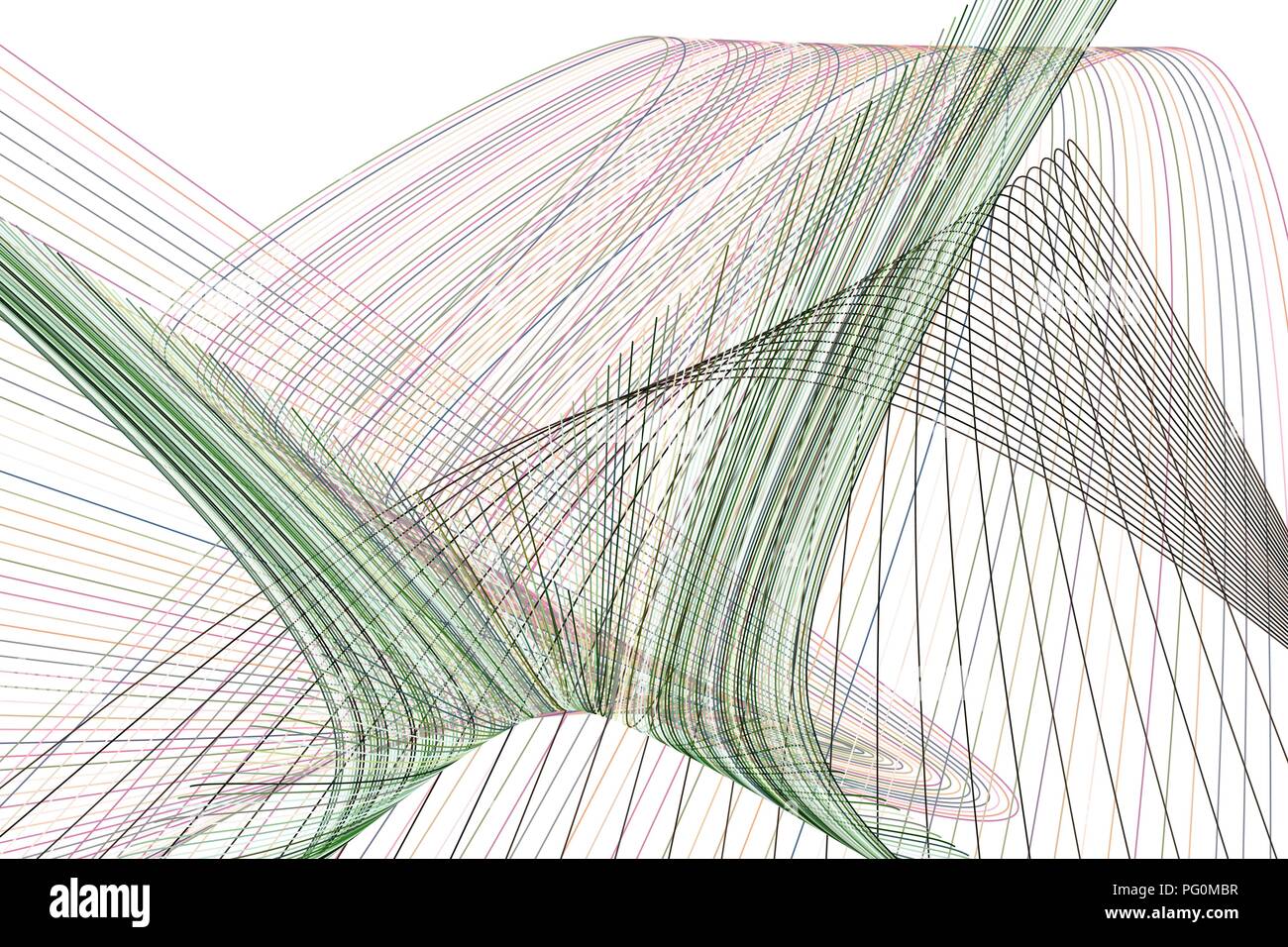 Abstract Line And Curve Geometric Pattern Colorful And Artistic For