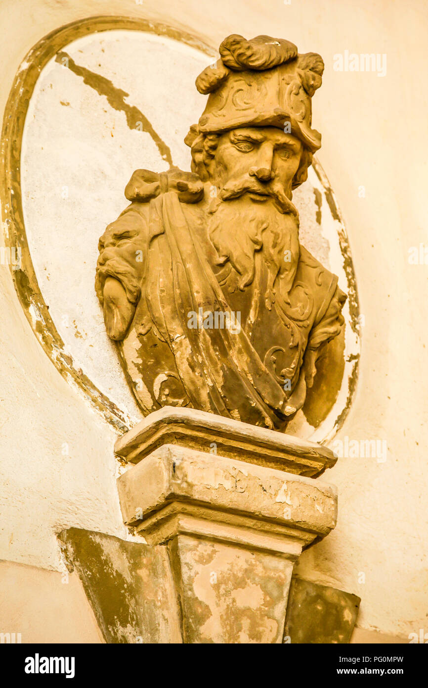 Architectural statuary around the medieval High Castle and museum in ...