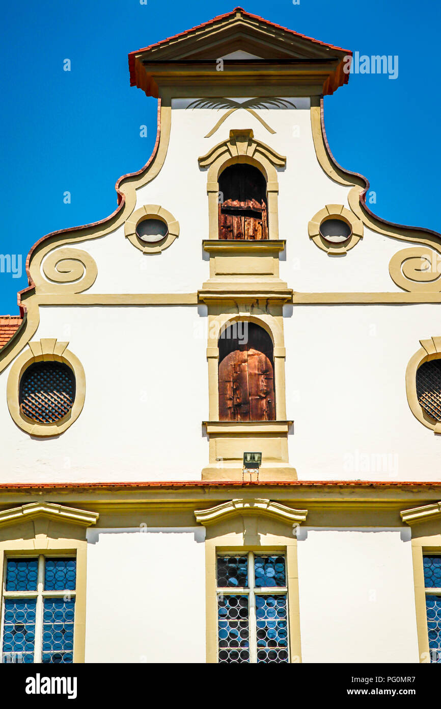 Architectural detail of the medieval High Castle and museum in Fussen ...