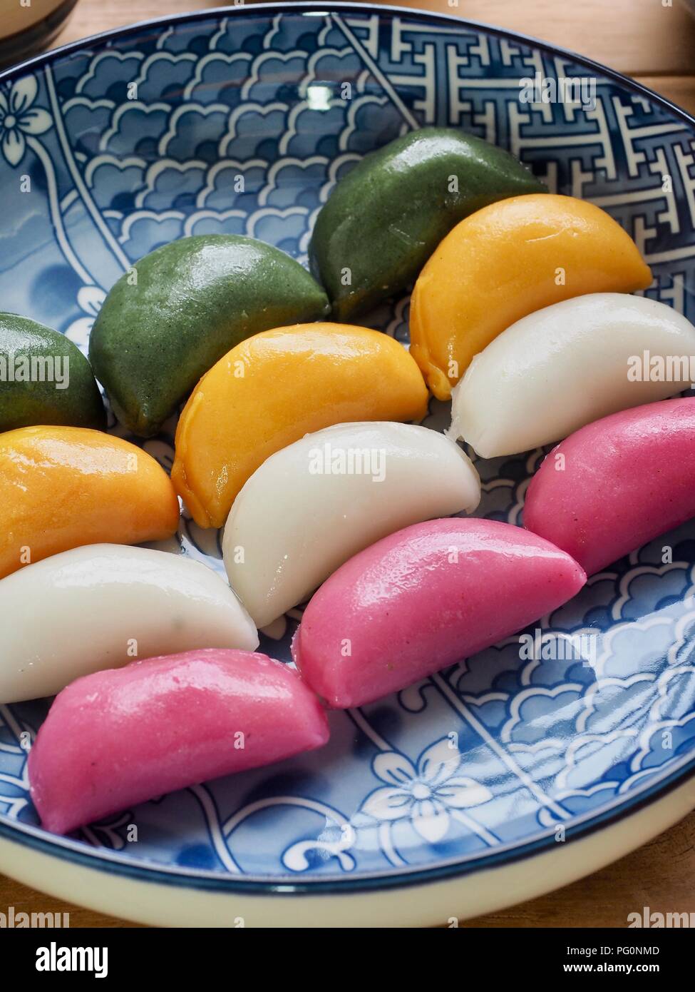 Korean food Songpyeon, half-moon-shaped rice cake Stock Photo - Alamy