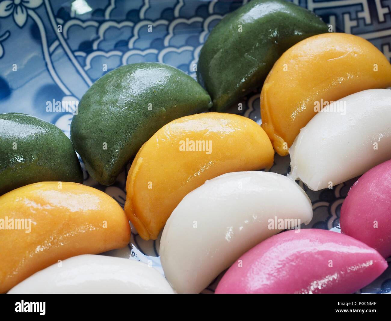 Korean food Songpyeon, half-moon-shaped rice cake Stock Photo - Alamy