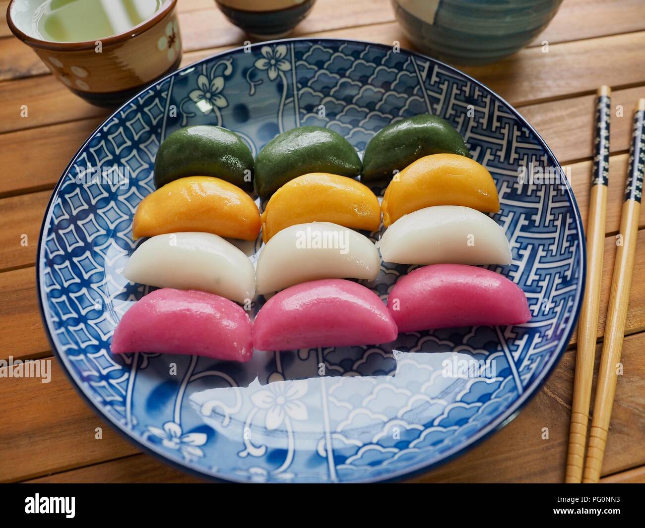 Korean food Songpyeon, half-moon-shaped rice cake Stock Photo - Alamy